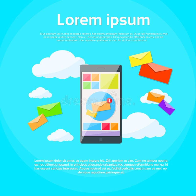 Cell Smart Phone Envelope Send Business Mail Stock Vector ...