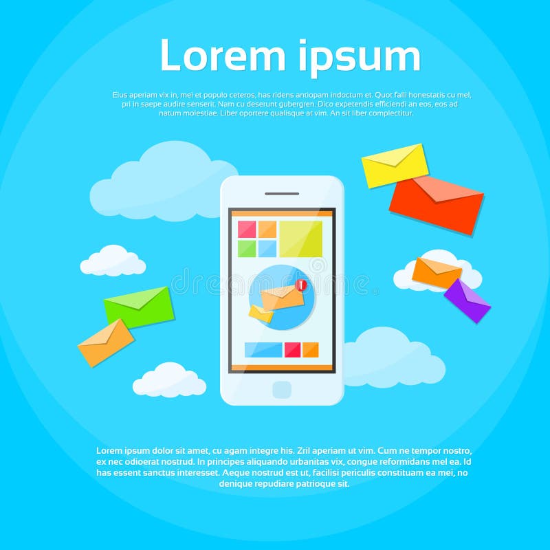 Cell Smart Phone Envelope Send Business Mail Stock Vector ...