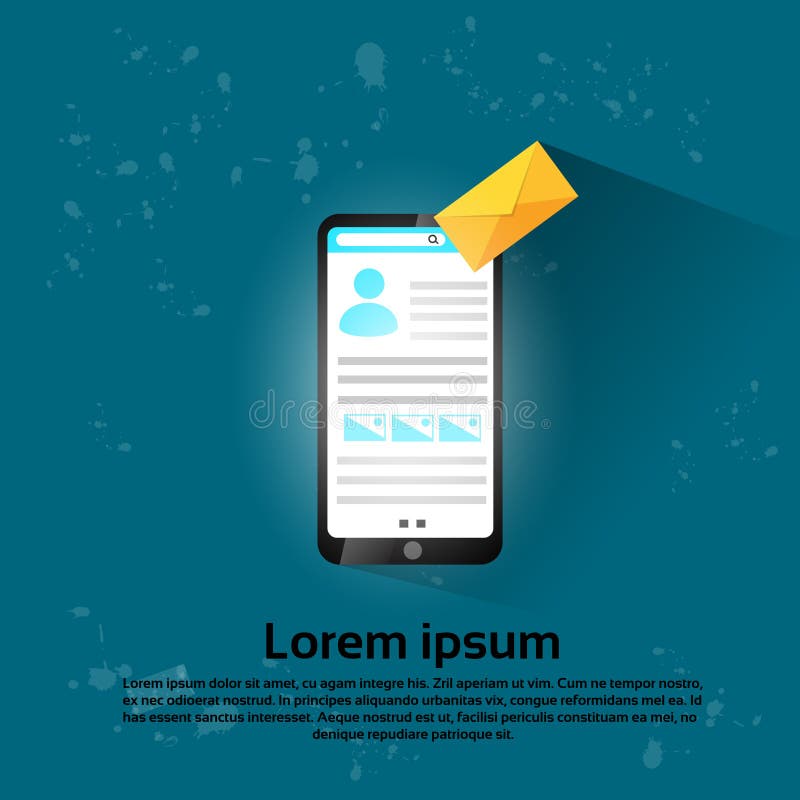 Cell Smart Phone Envelope Send Mail Social Network Stock Vector ...