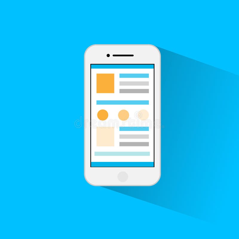 Cell Smart Phone Icon Flat Design Vector Stock Vector - Illustration of ...