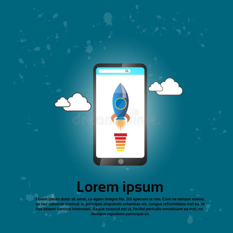 Cell Smart Phone Innovetion Modern Application Space Rocket Stock ...
