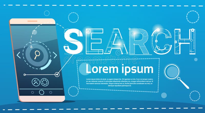 Cell Smart Phone Search Data Internet Concept Stock Vector ...