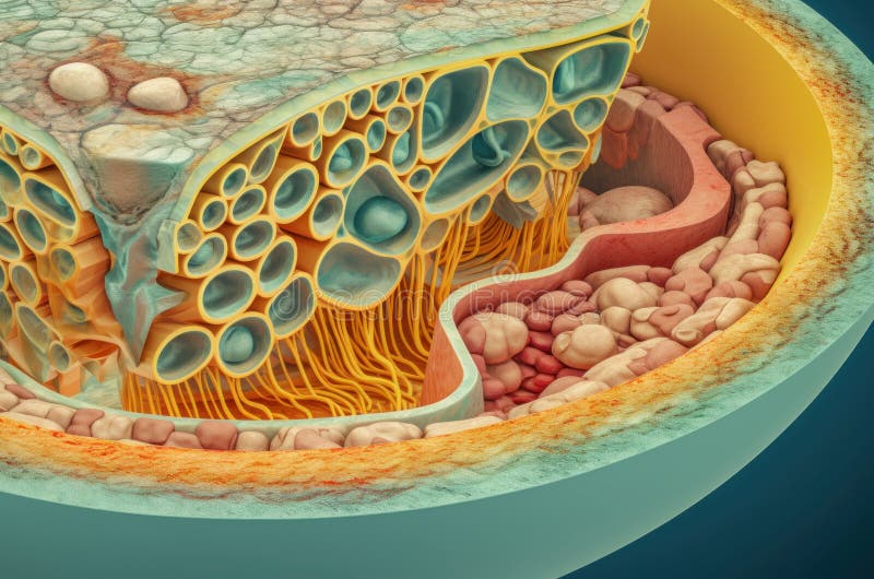 Cell Structure Digital Art. Generate AI Stock Illustration ...