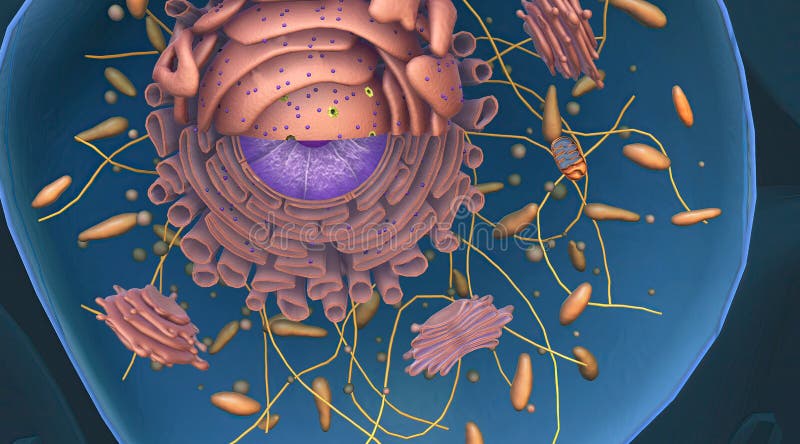Cell Structure and Functions, Cell Organelles Stock Illustration ...