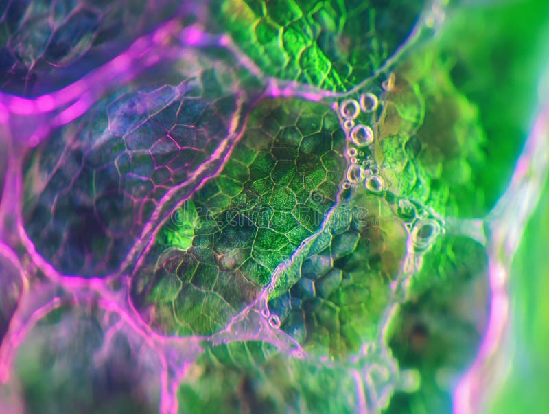 Cell Structure Plant, View of the Leaf Surface Showing Plant Cells ...