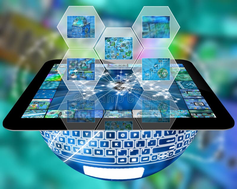 Cell and tablet stock illustration. Illustration of multimedia - 69813651