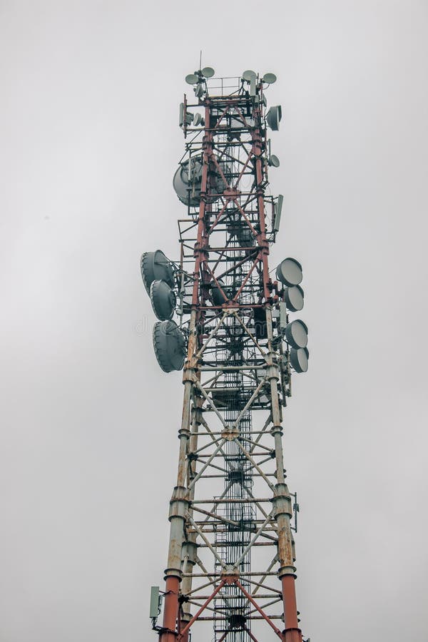 Cell (telecommunication) Tower Stock Image - Image of tower ...