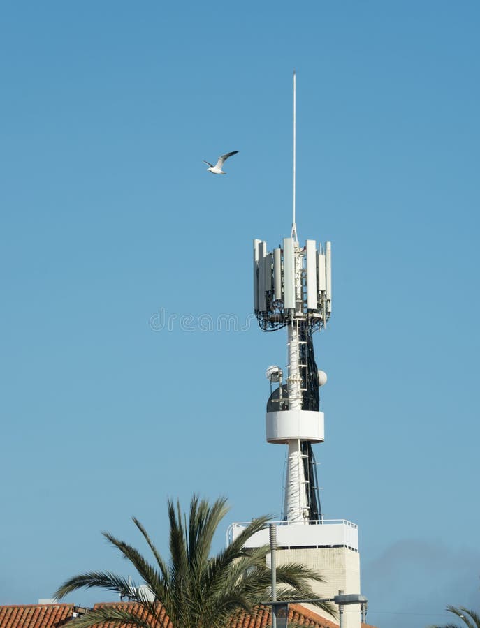 Cell Tower Ball with Blue Sky Stock Image - Image of cell, blue: 196543391