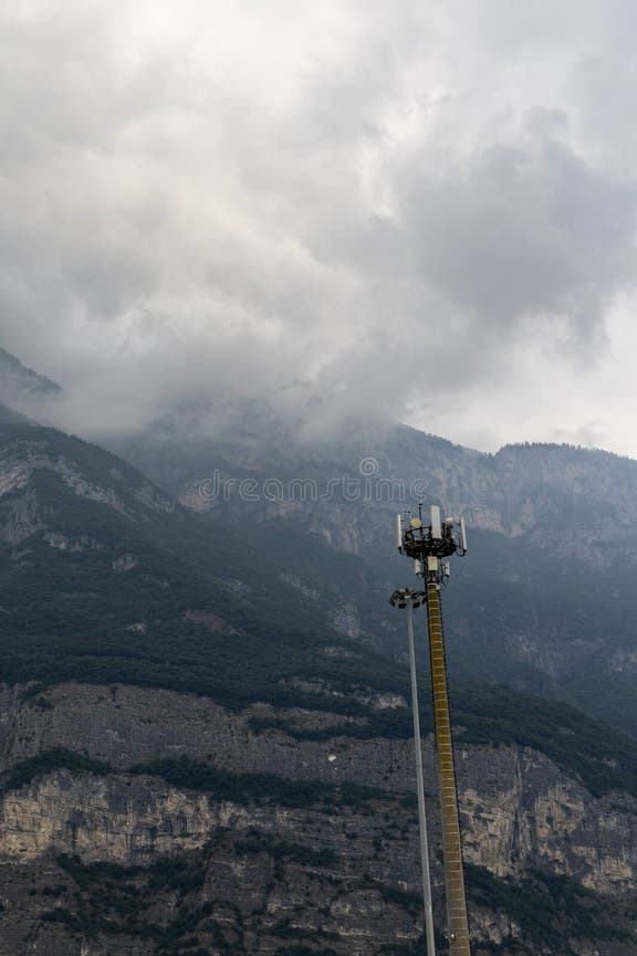 Cell Tower on the E45 Motorway in Italy, Alps Stock Image - Image of ...