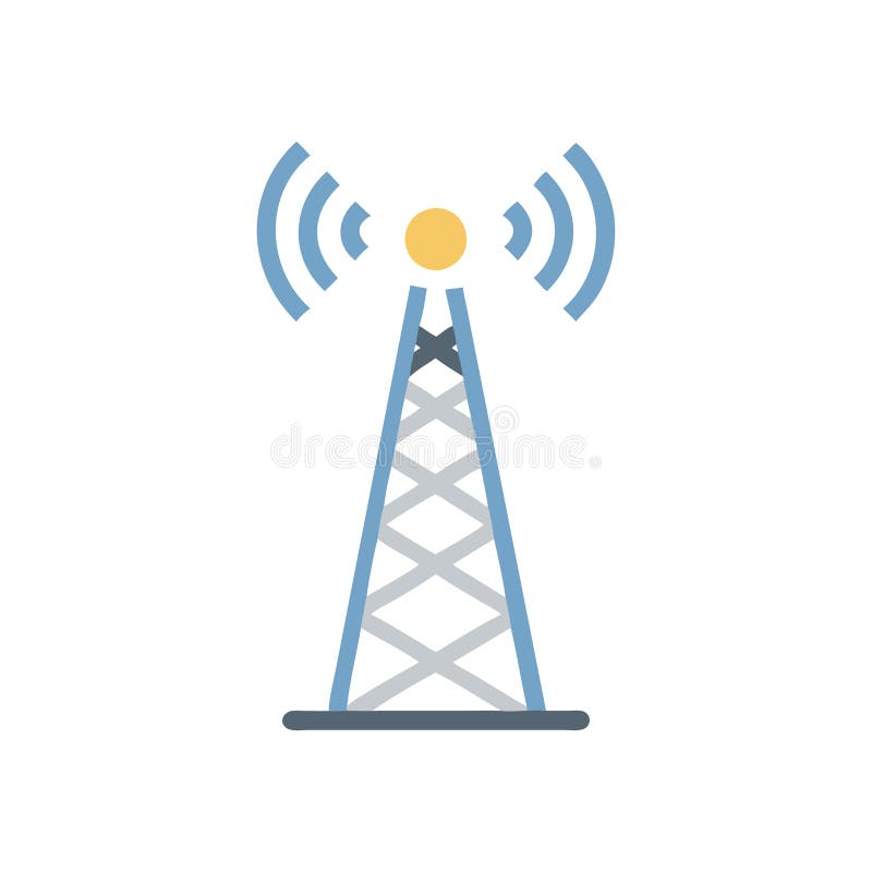 Cell Tower Icon for Communication Signals Stock Vector - Illustration ...