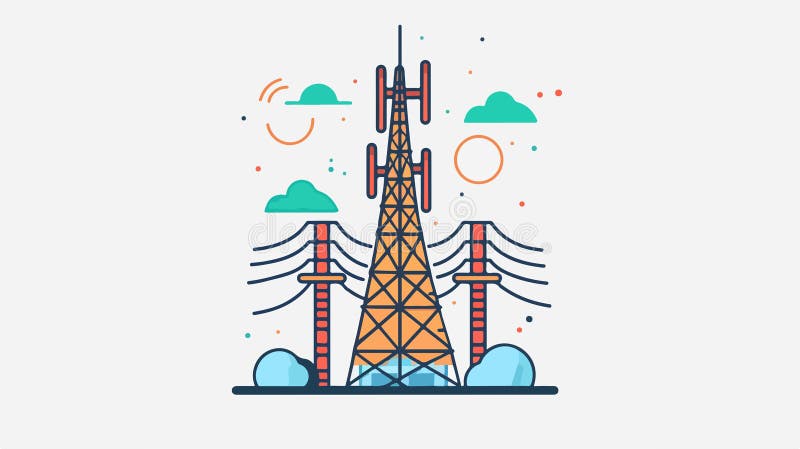 Professional Cell Tower Icon for Communication Needs Stock Vector ...