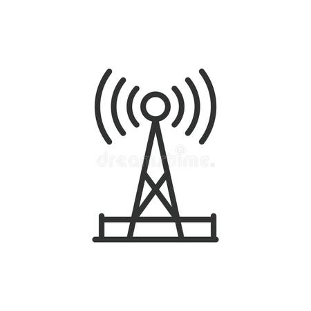 Cell Tower, Icon in Line Design. Cell, Tower, Communication, Antenna ...