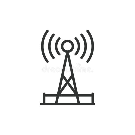 Cell Tower, Icon in Line Design. Cell, Tower, Communication, Antenna ...