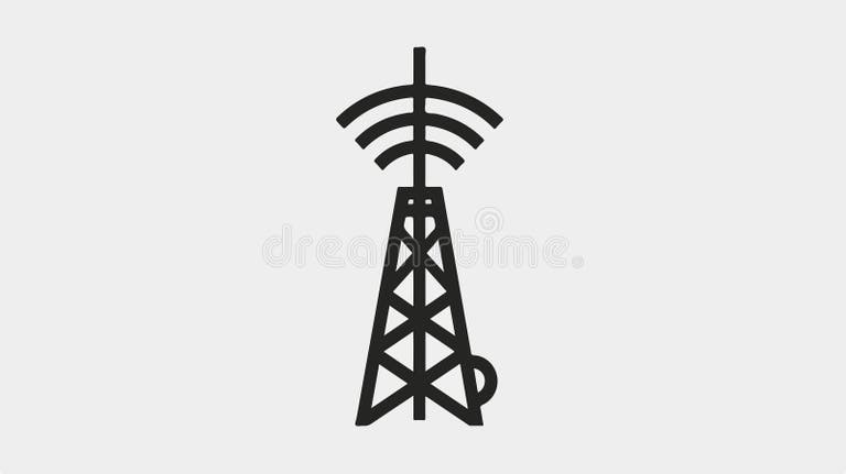 Cell Tower Communication Icon for Professional Use Stock Vector ...