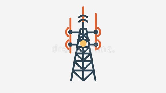 Cell Tower Communication Icon for Professional Use Stock Vector ...
