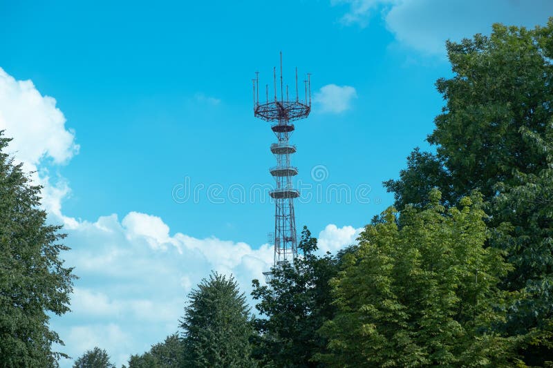 Cell Tower, Life-threatening Radiation. Stock Image - Image of adult ...
