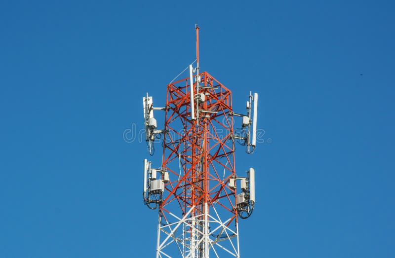 Cell Tower for Broadcasting and Communication. 4g, 5g, GSM Stock Photo ...