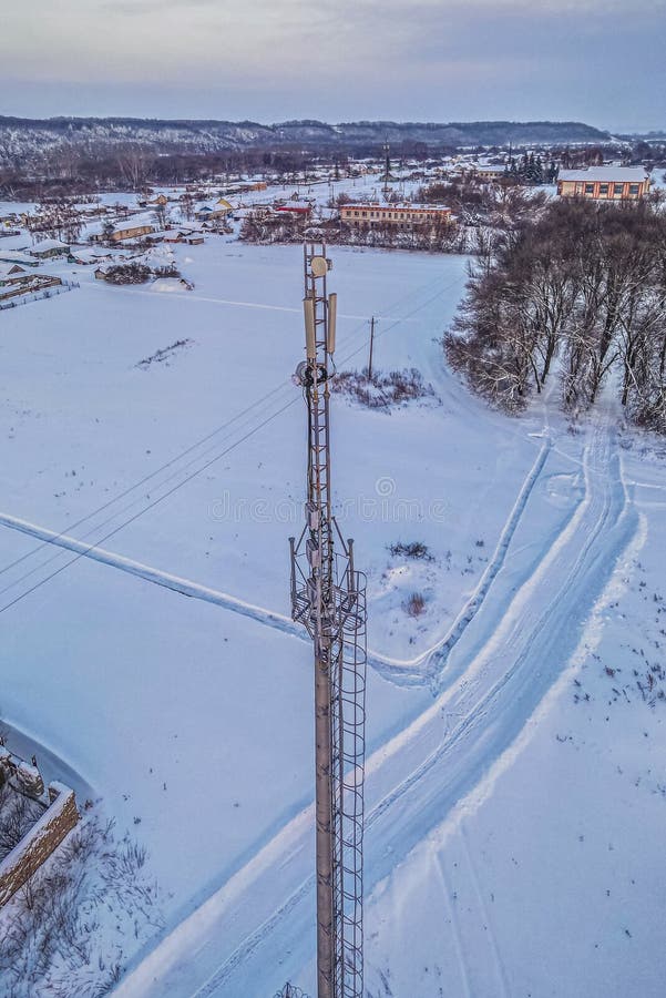 Cell tower in rural areas stock image. Image of season - 239247387