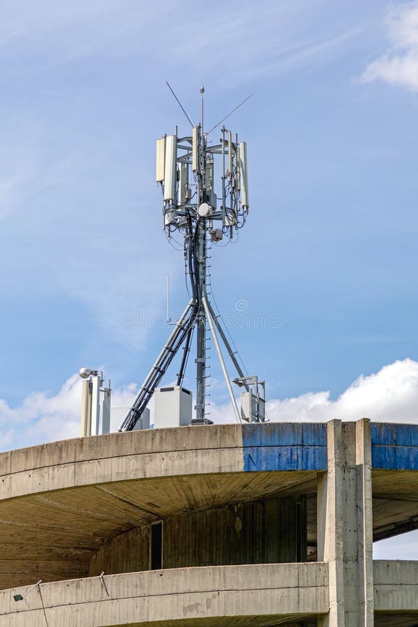 Cell Tower Spiral Ramp stock photo. Image of antenna - 202809796