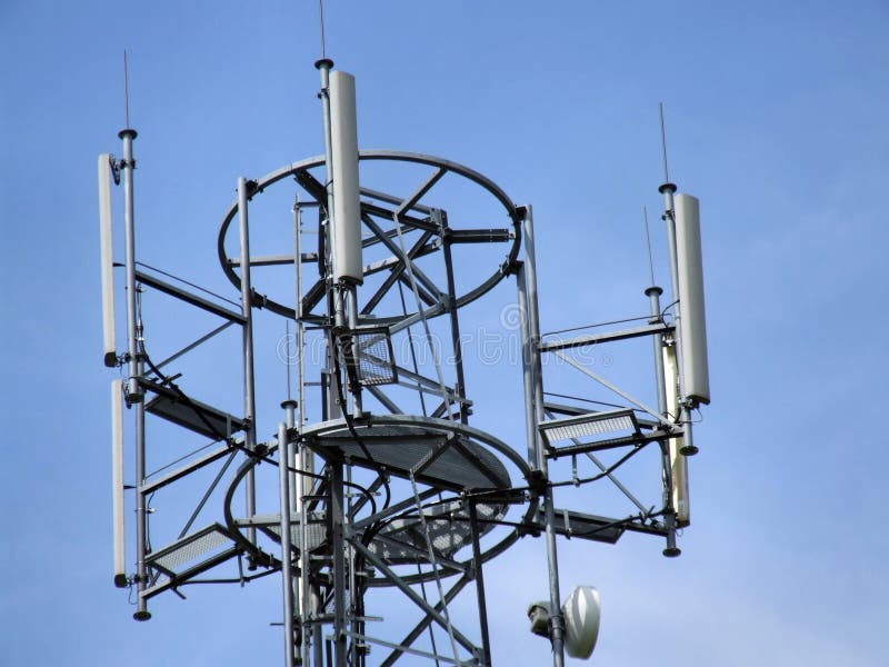 Cell tower top antennae stock image. Image of reception - 877121