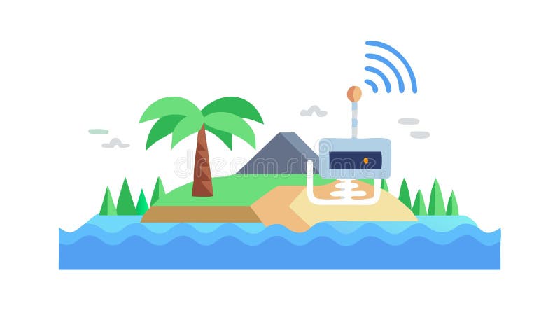 Cell Tower on a Tropical Island Providing Remote Network Service ...