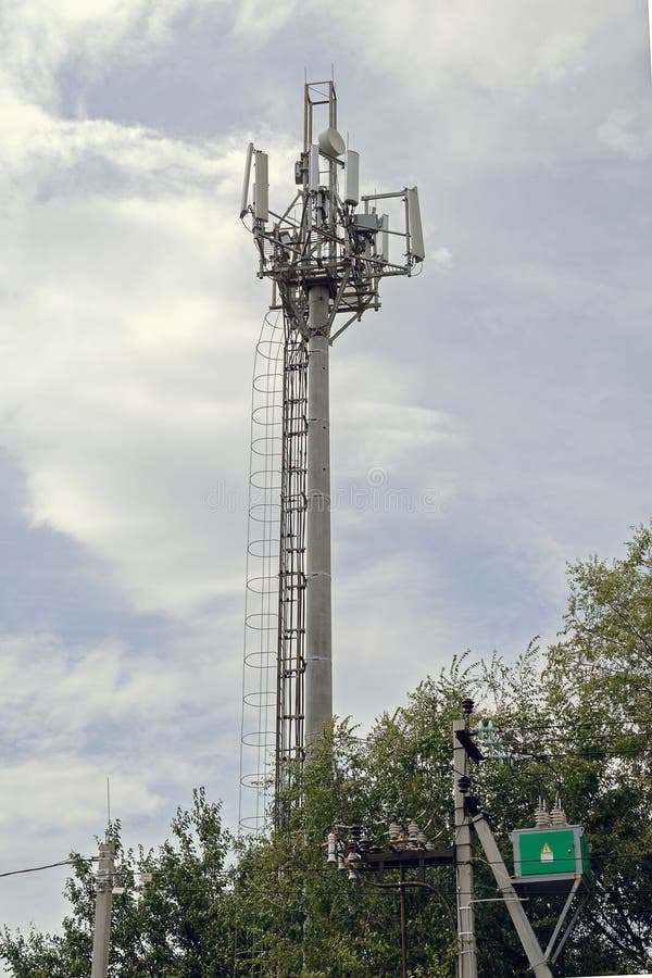 Cell towers stock photo. Image of blue, electricity - 177708618