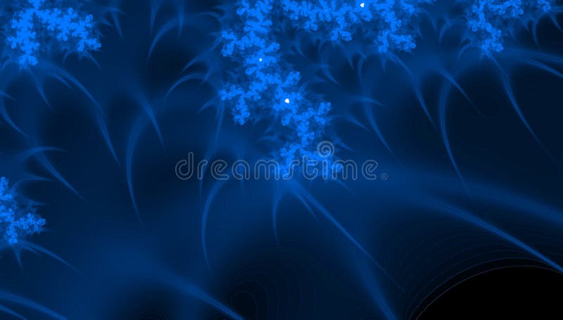 Cell Under Microscope - Fractal Design in Neon Blue Color. Abstract ...