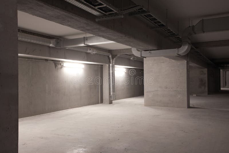 Cellar in Big Modern Building Stock Image - Image of underground, tube ...