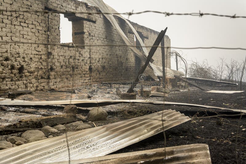 Cellar Burned by Forest Fire Stock Image - Image of broken, building ...
