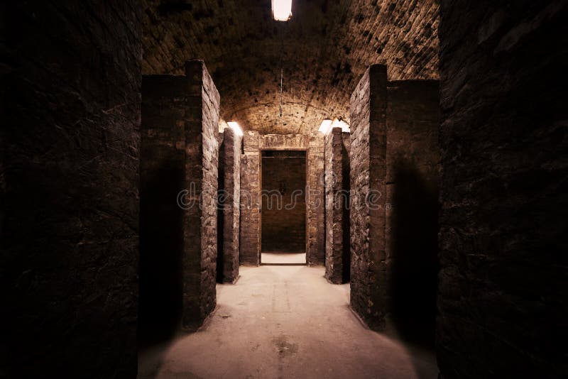 Scary Basement Cellar Of Abandoned Building Stock Photo - Image of ...