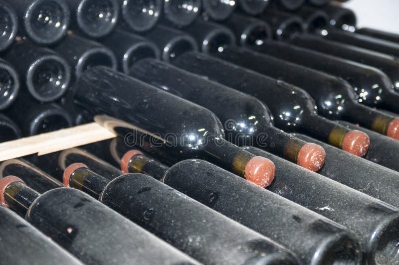 Cellars with wine bottles stock image. Image of candlelight - 26525371