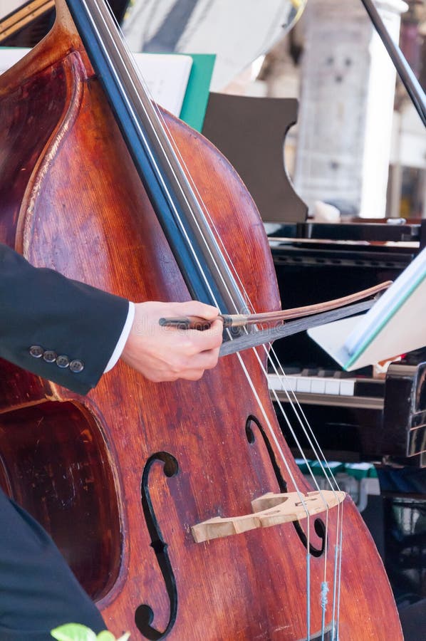 Detail of the Cello Being Played during the Concert Stock Image - Image ...