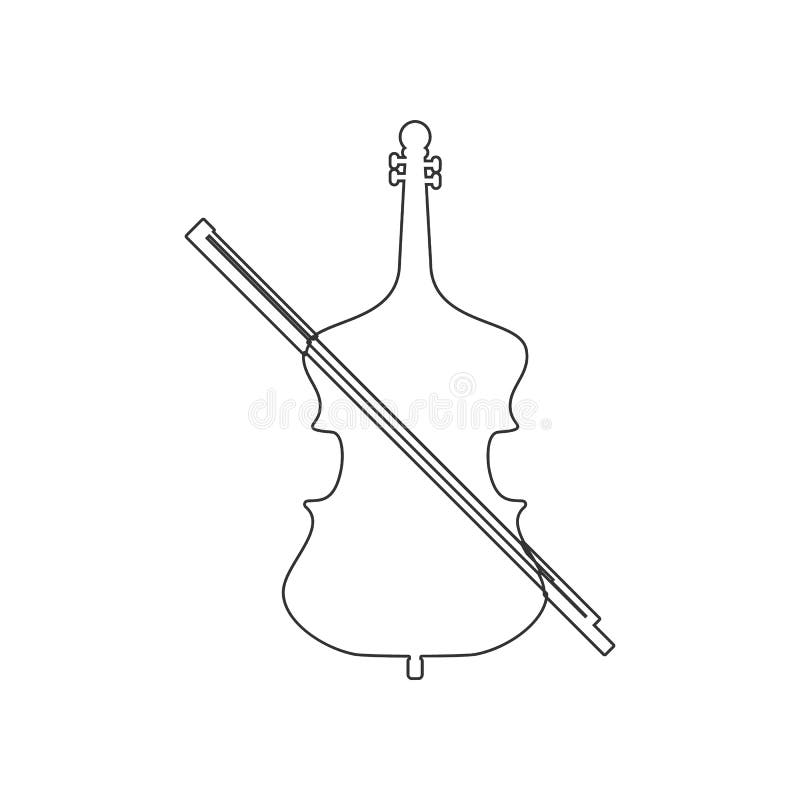 Cello outline silhouette stock illustration. Illustration of silhouette ...