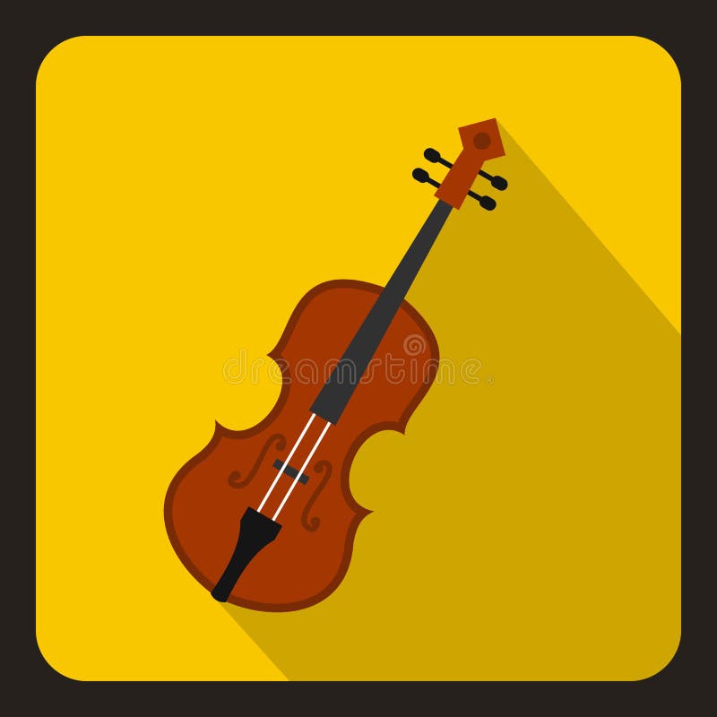 Cello icon, flat style stock vector. Illustration of fiddle - 79246799
