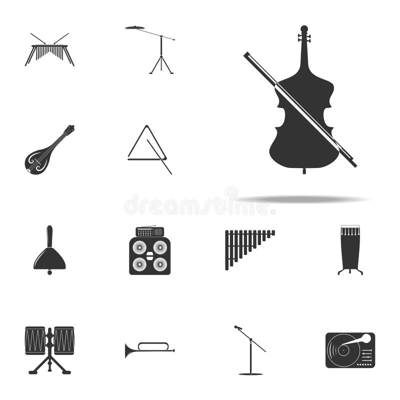 Cello icons set stock vector. Illustration of single - 96430484
