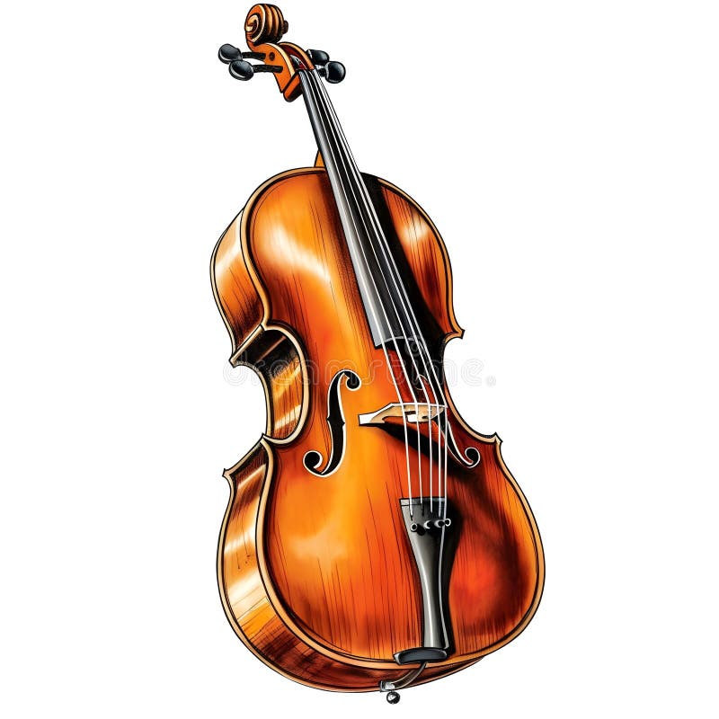 Cello Isolated on a White Background. Stock Illustration - Illustration ...