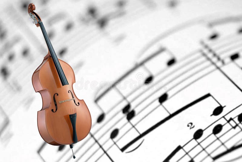 Cello Op Een Witte Achtergrond Van De Bladmuziek Stock Afbeelding ...