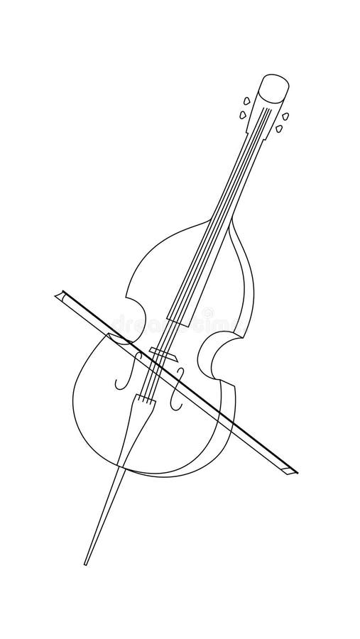 Cello Outline Illustration stock vector. Illustration of violin - 331933679