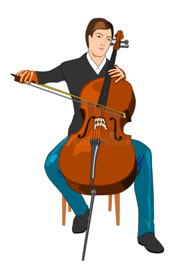 Cello player stock vector. Illustration of musical, cellist - 17965302