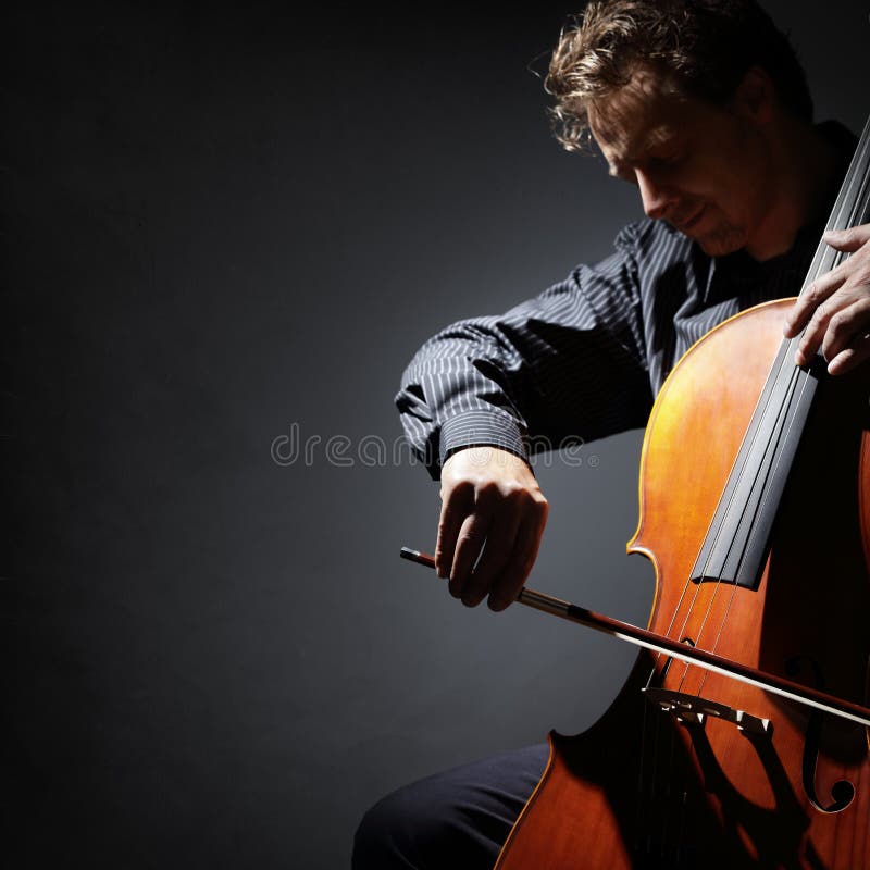 Cello Player or Cellist Performing Stock Image - Image of concert ...