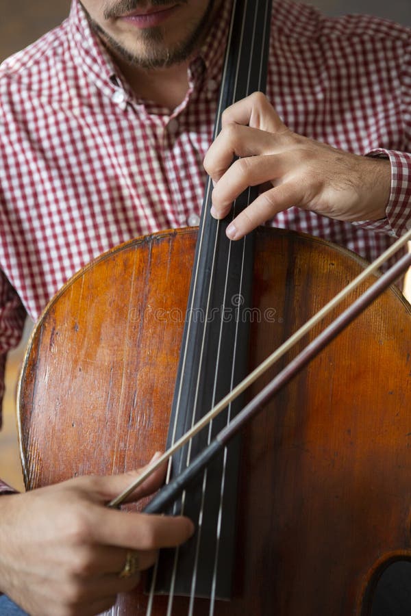 Cello Playing Cellist Hands Close Up Orchestra Instruments Stock Image ...