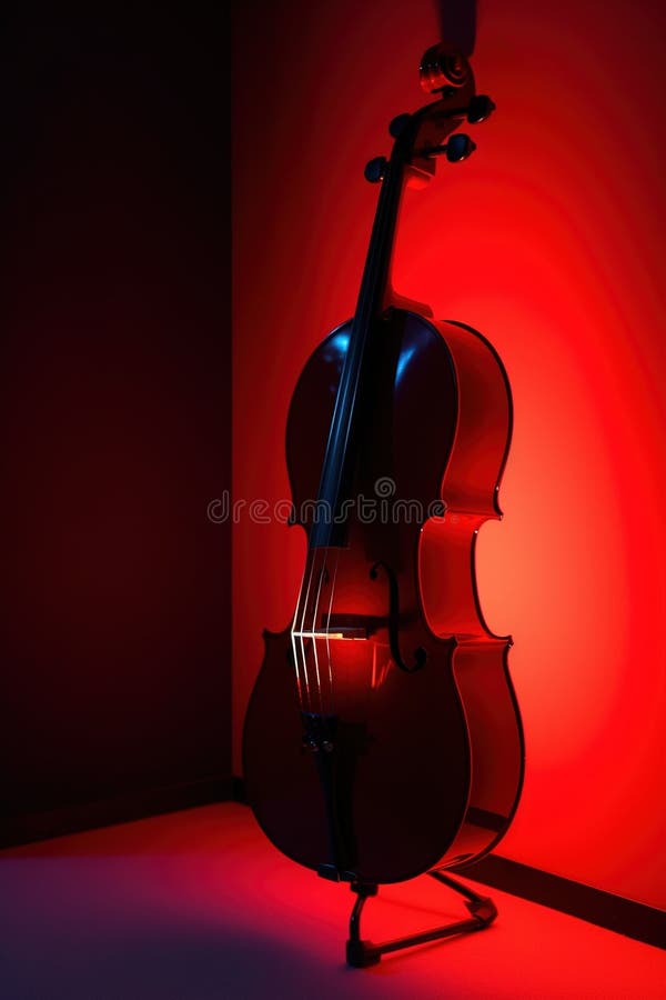 Cello, Side View, Against the Wall. Generative AI Stock Illustration ...