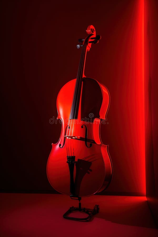 Cello, Side View, Against the Wall. Generative AI Stock Illustration ...