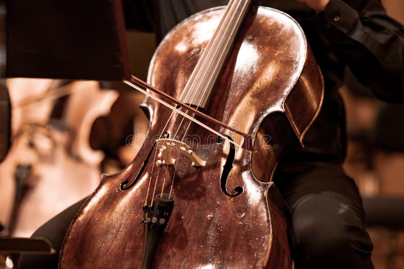 Cello on the Stage of the Philharmonic during a Concert Stock Photo ...