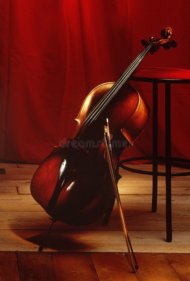 Cello on a stage stock photo. Image of orchestra, equipment - 113683500