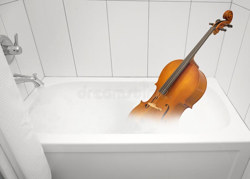 Cello Taking an Instrumental Break in Bubble Bath Concept Stock Image ...