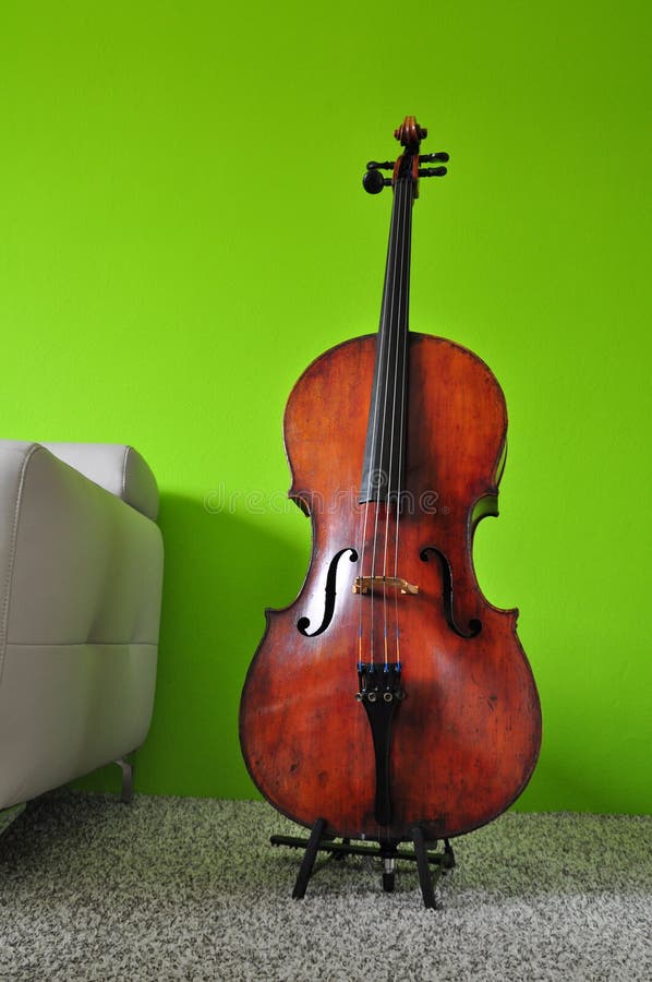 Cello, violoncello stock image. Image of couch, interior - 41793767