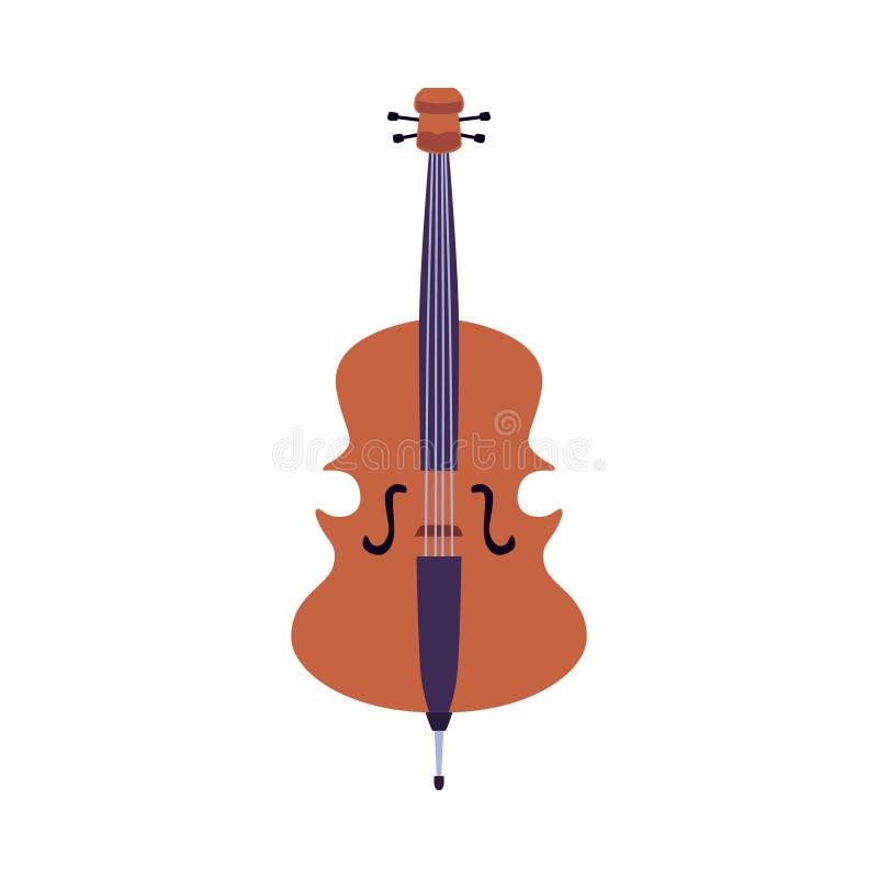 Cello or Violoncello Musical Instrument Icon Flat Vector Illustration ...