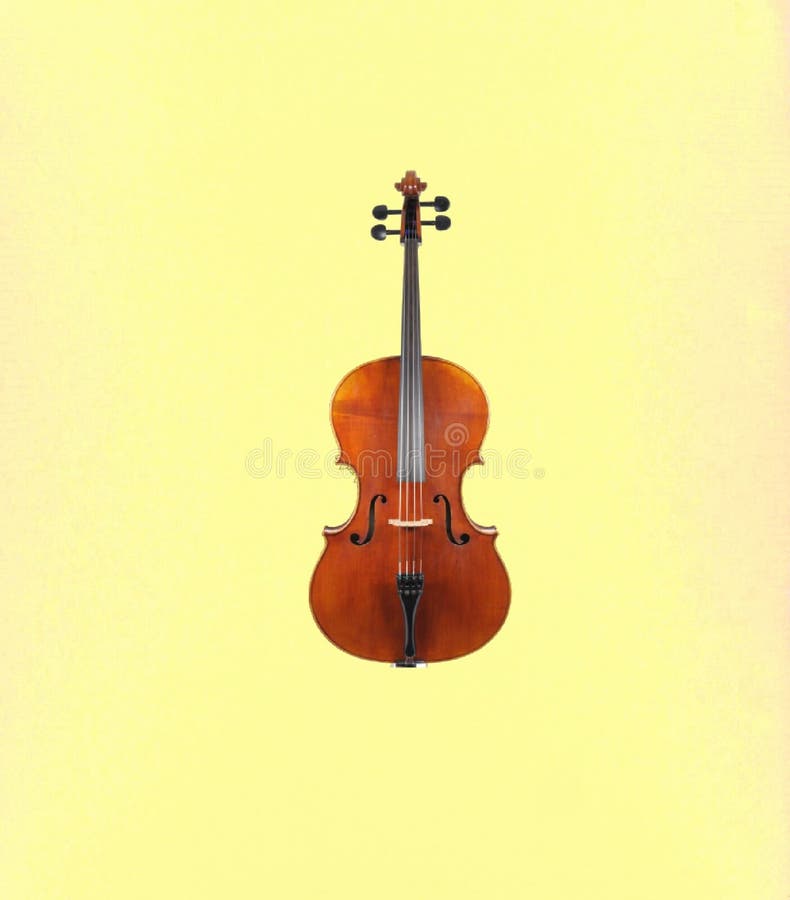 Cello on yellow stock image. Image of musical, music - 253847501