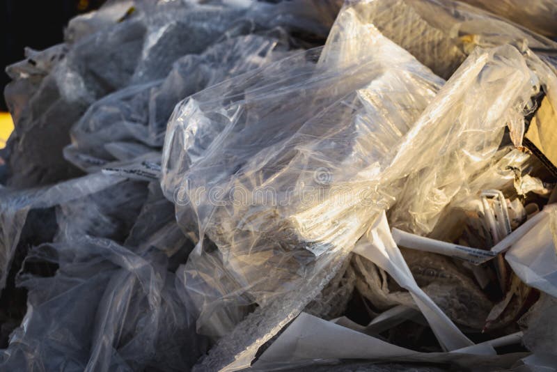 Cellophane Packaging Waste Background. Problems of Waste Disposal and ...